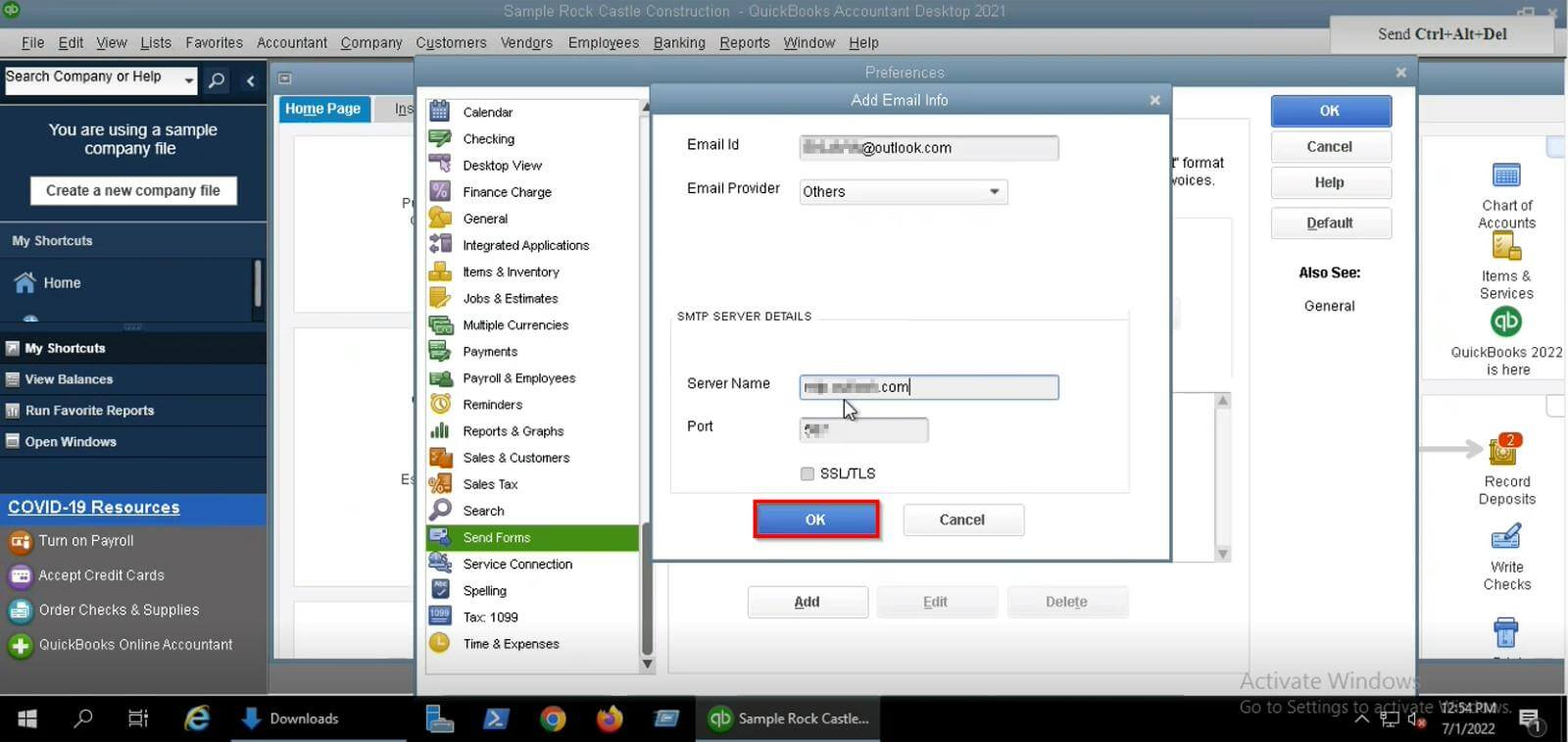 Setup Email in QuickBooks: Gmail, Outlook, & More