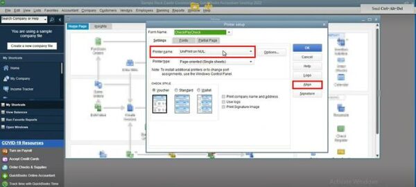 Adjust Check Printing Alignment in UniPrint