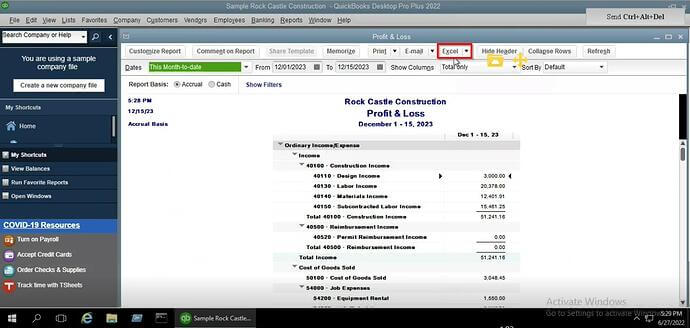How to Export Reports from QuickBooks to Excel?