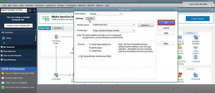 Fix Intuit Printer Library Error