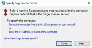 How to Specify Sage 100 Contractor License Server